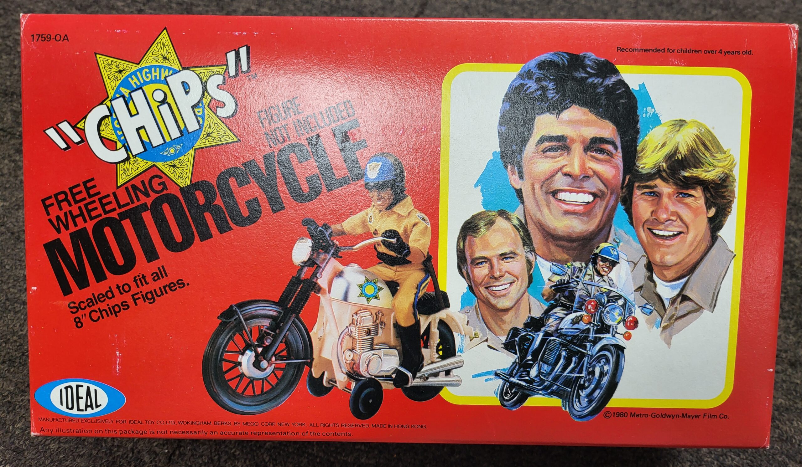Vintage Mego Chips Police Motorcycle Mib Sealed - Lost In Toys
